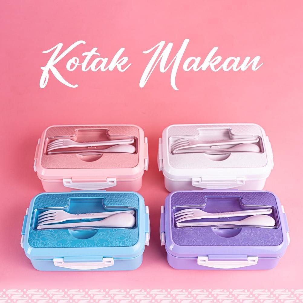 Jual Super Murah Lunch Box 4In1 1000Ml + Sendok Dan Sumpit(Tepak Makan ...