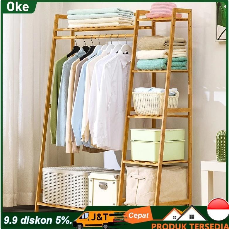 Jual Rak Gantungan Baju kayu/Rak Baju Celana Serbaguna/Jemuran Portable ...