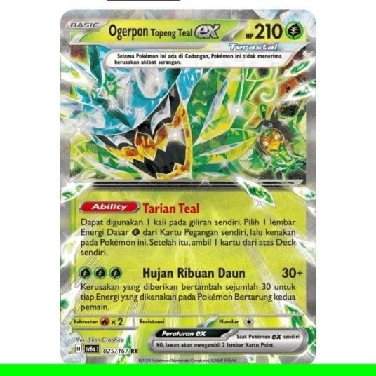 Jual Pokemon Tog Transfigurasi Sv6S - Ogerpon Tog Teal Ex Rr 025/167 | Shopee Indonesia