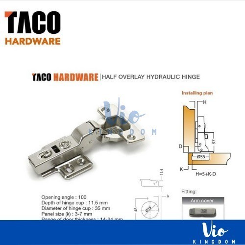 Jual Engsel Taco Slow Motion Et 01 A Lurus / B 1/2 Bengkok / C Full ...