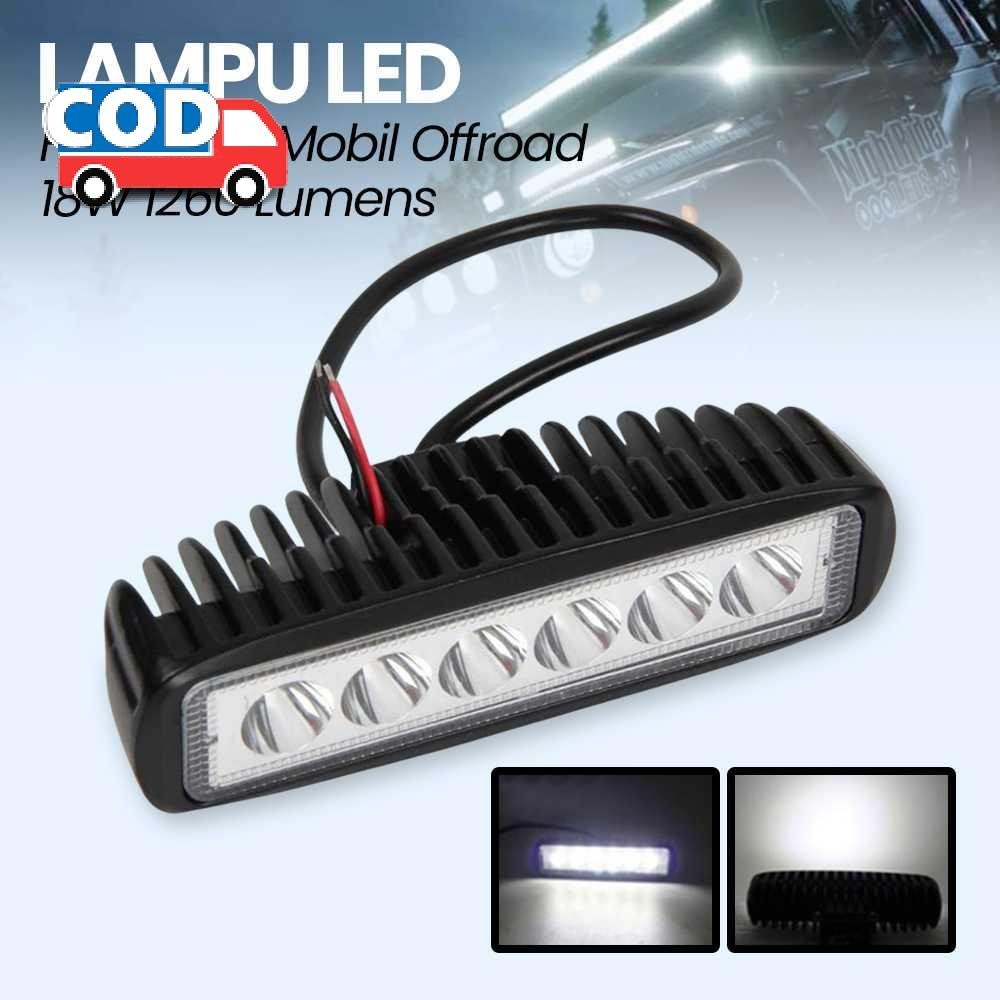 Jual Headlight LED Mobil Flood light Cool White 18W Lampu Offroad ...