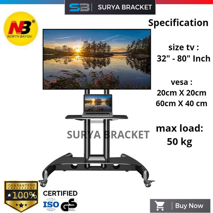 Jual Standing Bracket TV North Bayou AVA1500-60-1P 32"-75" Inch NB ...