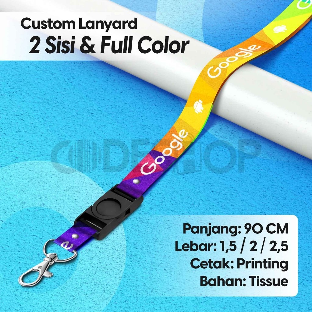 Jual Cetak Custom Tali Lanyard ID Card Tisu Printing Full Color 90cm ...