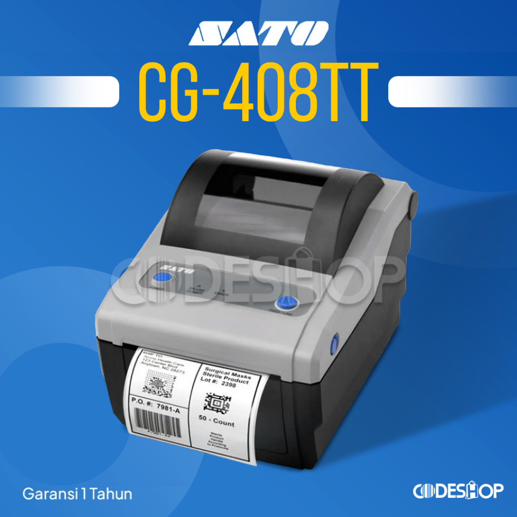 Jual Printer Barcode Sato CG408TT - CG 408TT Direct Thermal Cetak Label ...