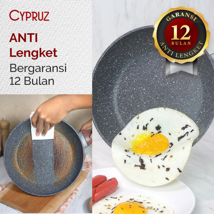 Jual Cypruz Marble Wok Pan Fry Pan Sauce Pan Wajan Keramik Anti Lengket | Shopee Indonesia