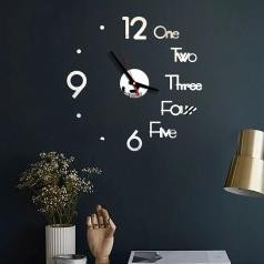 Jual et-98 SHENAR JAM DINDING DIY BESAR GOLD ANGKA HURUF 3D / JAM DIY ...