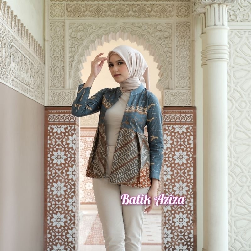 Jual Outer Wanita Batik Outer Batik Wanita / Blazer Wanita Modern / Atasan Batik Kerja / Blazer ...