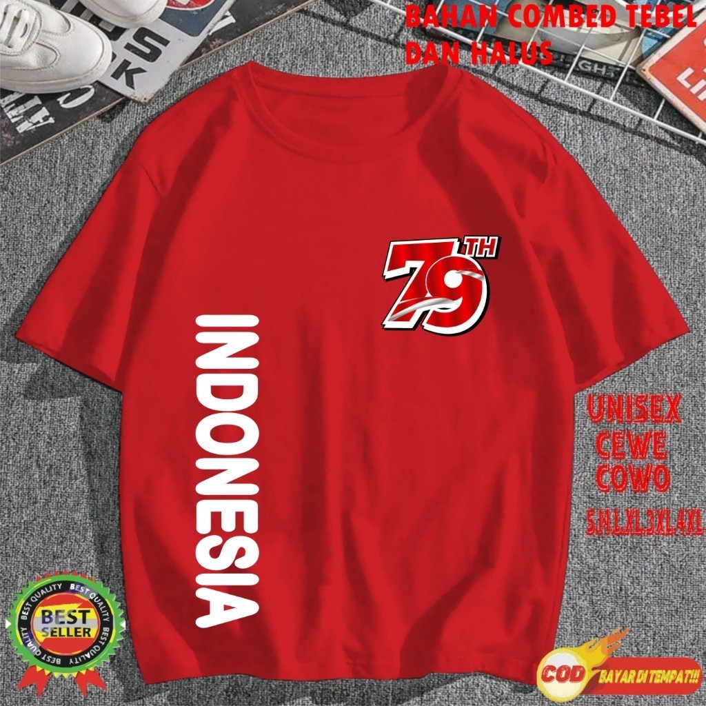 Jual Kaos 17 Agustus 2024 Pria Wnita Kaos Merah Putih Lakilaki Bapak Ibu Perempuan Remaja Kais ...