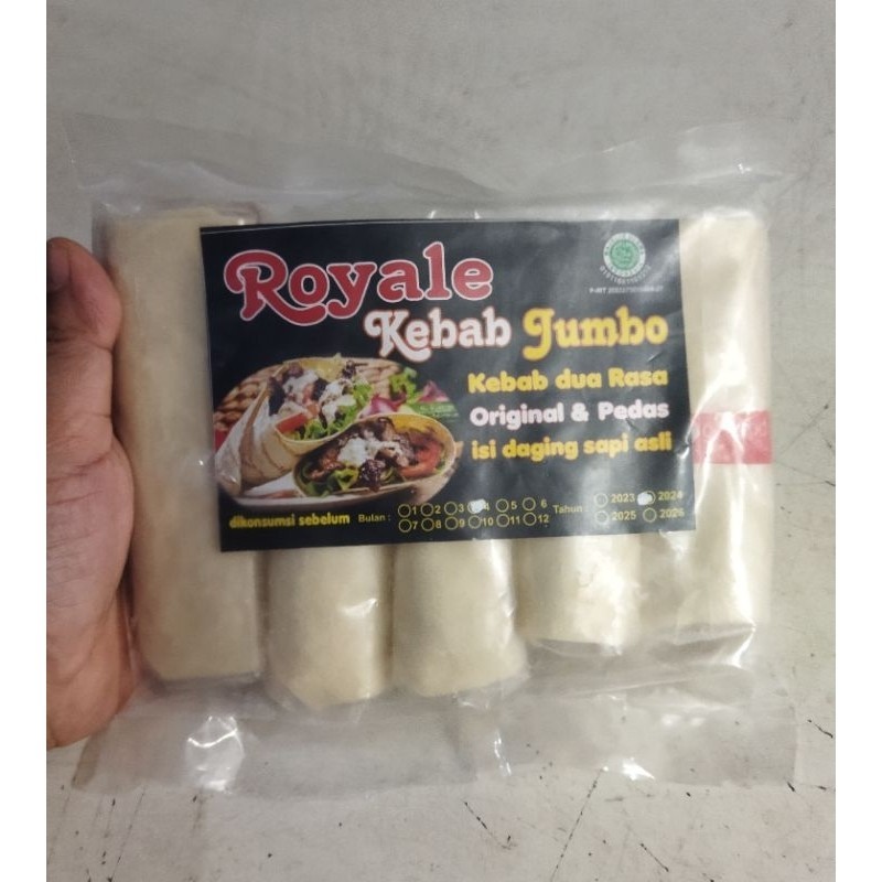 Jual Kebab Jumbo Royale 1 kemasan ada 2 rasa Original dan pedas isi 5 ...