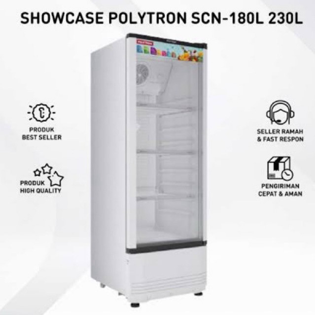 Jual SHOWCASE POLYTRON SCN 180 L 3 RAK DISPLAY COOLER KULKAS LOW WATT ...