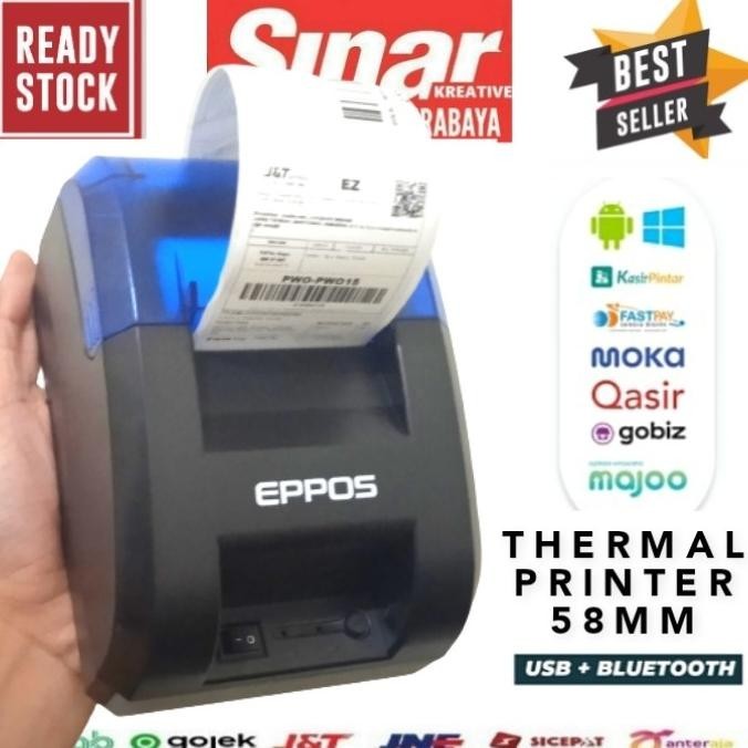 Jual PRINTER BLUETOOTH THERMAL 58MM RPP02 CETAK RESI LABEL DAN STRUK KASIR | Shopee Indonesia