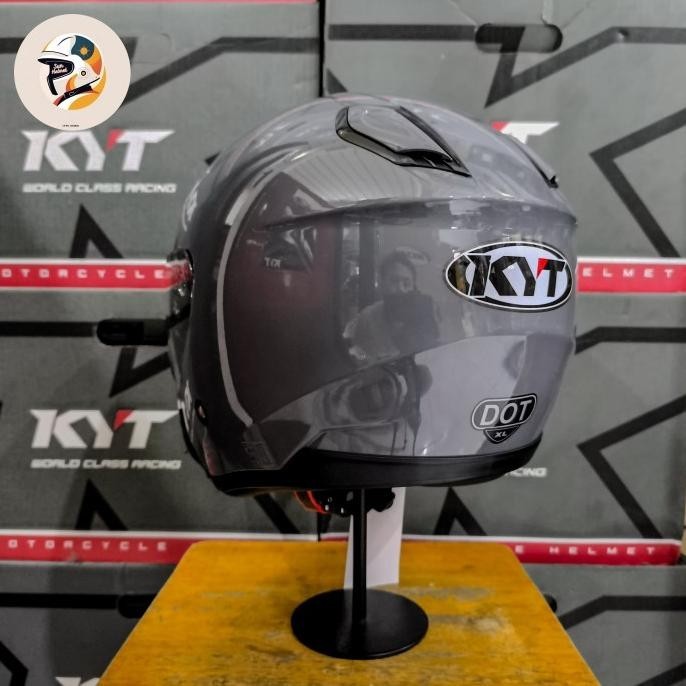 Jual Helm Half Face KYT Kyoto Solid Gorilla Grey Gray Abu Gloss ...