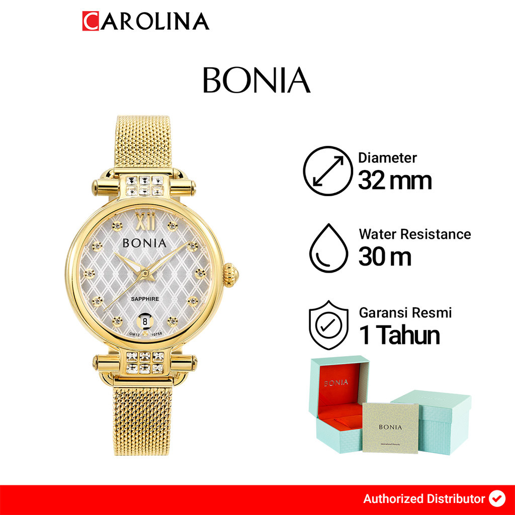 Jual Jam Tangan Wanita BONIA Elegance B10758-2217S Silver White Dial ...