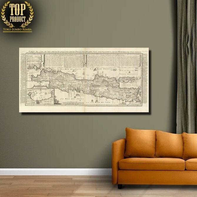 Jual Poster Peta Jawa Kolonial 80x40cm versi Koran Perancis Hiasan ...