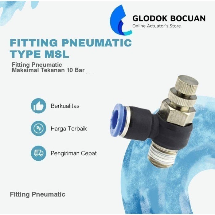 Jual MSL 06-M5 Fitting Speed Control Slip Lock Selang 6mm Drat M5 (5mm) | Shopee Indonesia