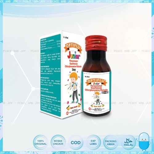 Jual OPTIFLU JUNIOR SIRUP RASA JERUK 60 ML MERINGANKAN GEJALA FLU DAN ...