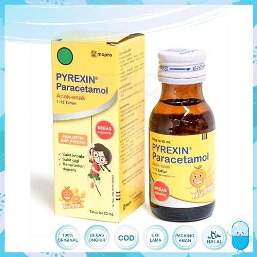 Jual PYREXIN SYRUP ANAK RASA JERUK 60 ML SIRUP PARACETAMOL MEREDAKAN ...