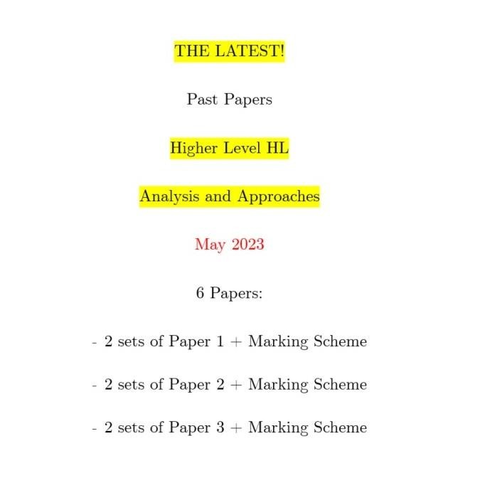 Jual Ib Diploma Past Papers Hl Aa May 2023 Murah Baru | Shopee Indonesia