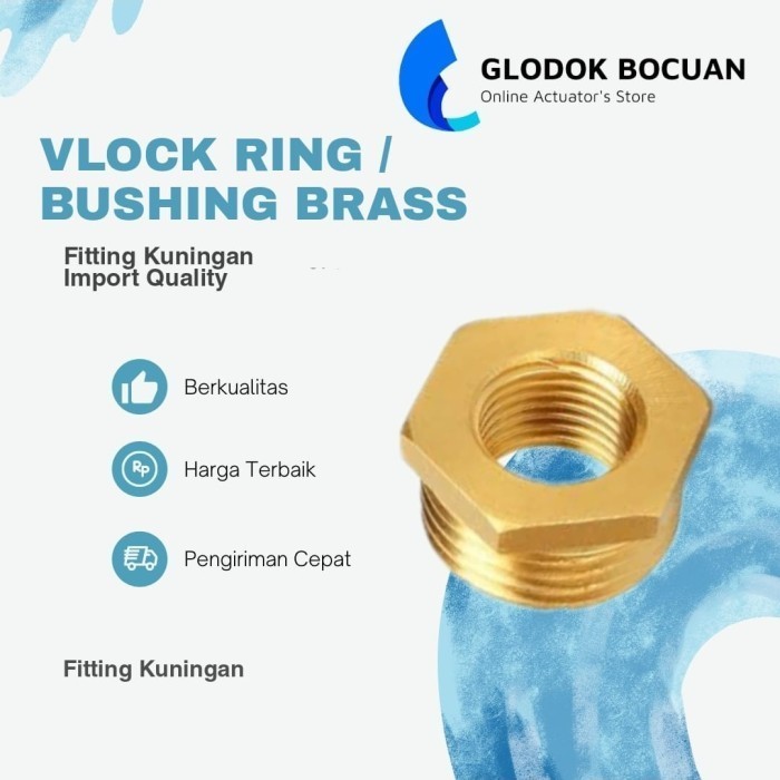 Jual 3/8" x 1/4" Vlock Ring Bushing Kuningan Drat Male 3/8 x Female 1/4 ...
