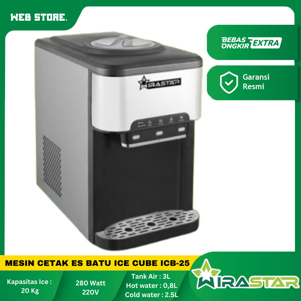 Jual Mesin Pembuat Atau Pencetak Es Batu 20 Kg/Hari / Mesin Ice Cube ICB-25 WIRASTAR | Shopee ...