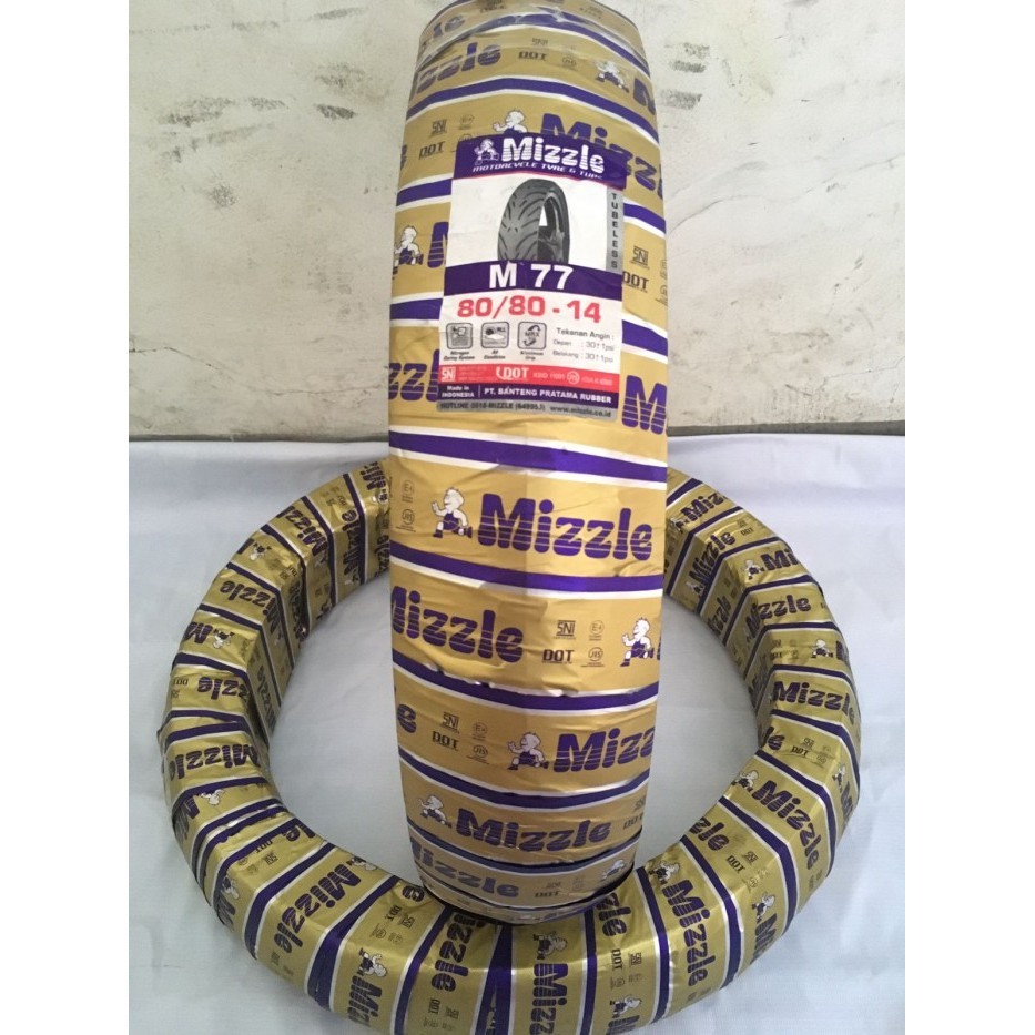 Jual Gercep Ban Luar Mizzle Tubeless M77 80/80-14 | Shopee Indonesia