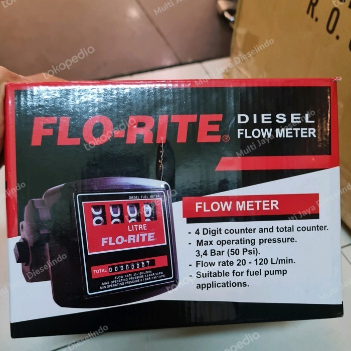 Jual Flo Rite / Flow Meter / Meteran Minyak Solar 4 Digit Drat 1" Inch ...
