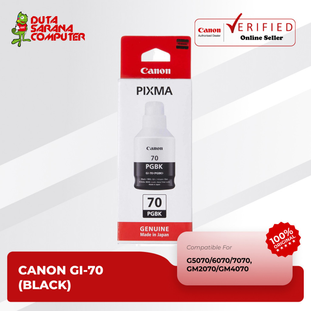 Jual CANON GI-70 BLACK INK BOTTLE FOR GM2070, G5070, G6070 | Shopee ...