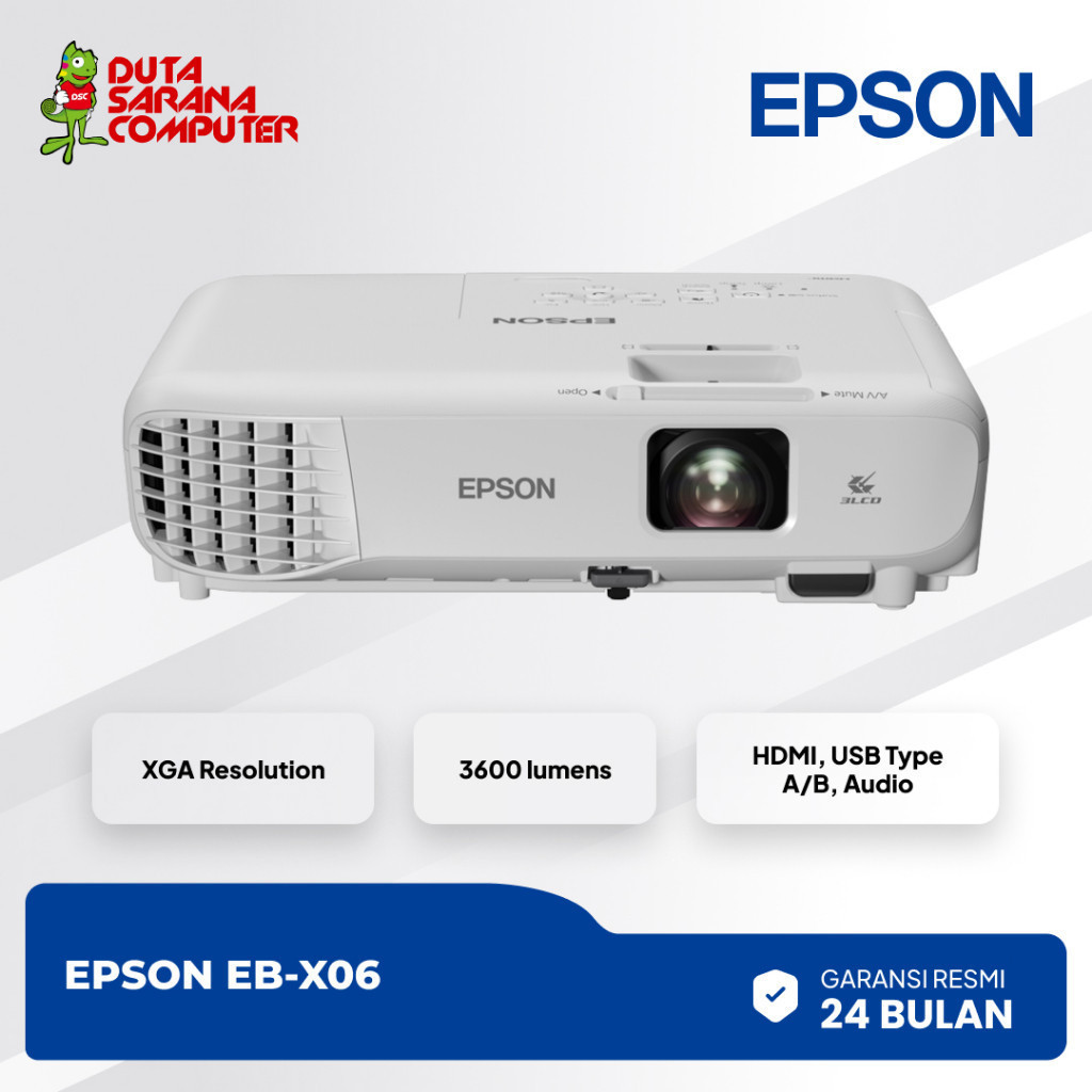 Jual EPSON EB-X06 PROJECTOR 3LCD HDMI 3600, LUMENS XGA, GARANSI RESMI ...
