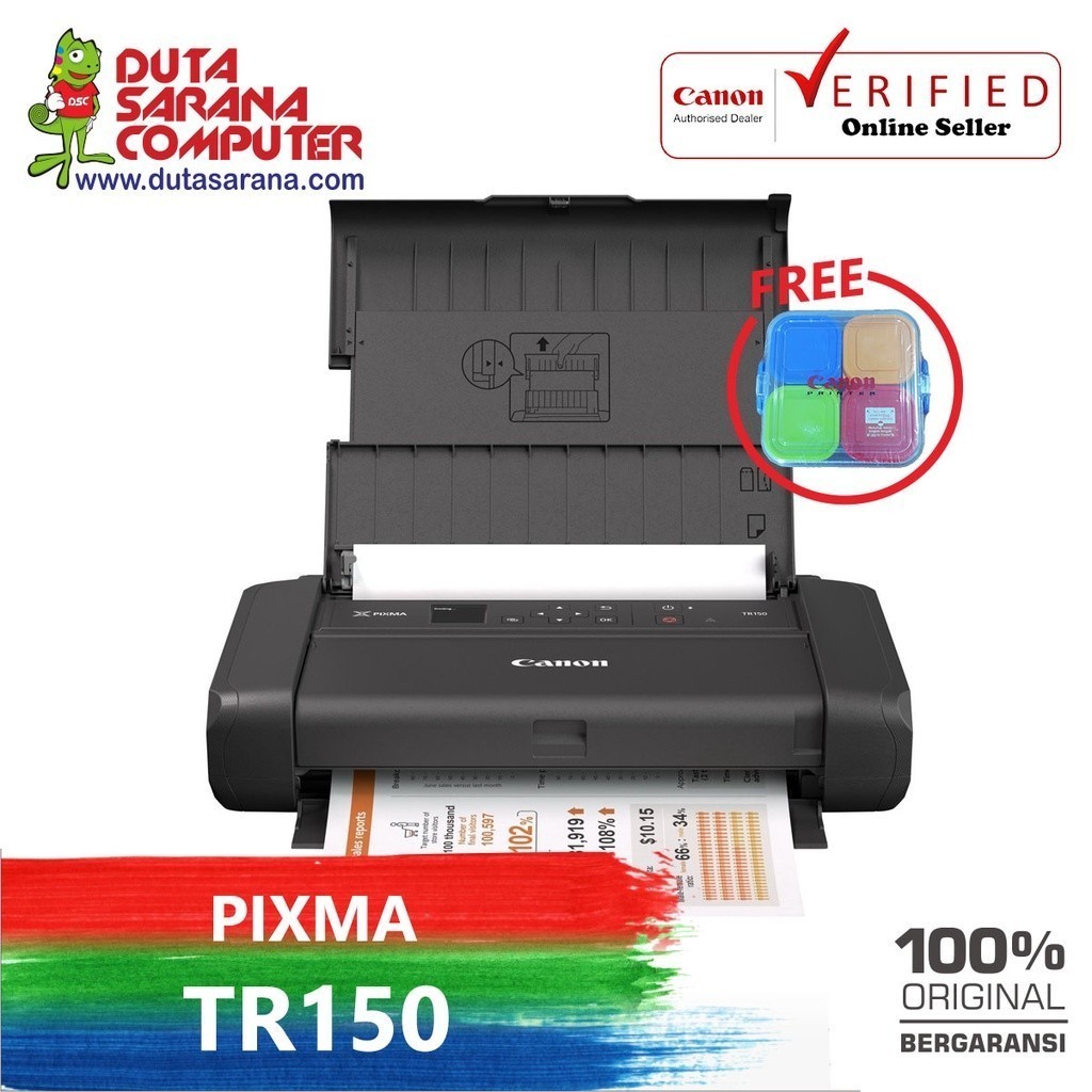 Jual Printer CANON Inkjet PIXMA TR150 TR 150 Non Battery With Battery ...