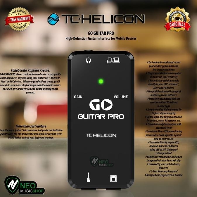 Jual TC HELICON GO GUITAR PRO HIGH DEF GUITAR INTERFACE FOR MOBILE ...