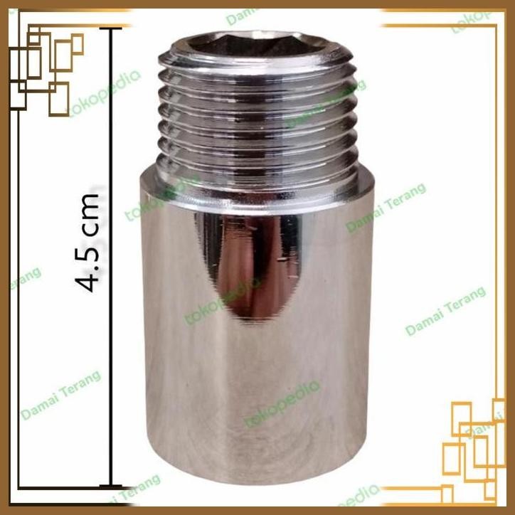 Jual [DMT] NEPEL SHOK / SAMBUNGAN PIPA DRAT LUAR DALAM 1/2 INCH KRANZ CHROME | Shopee Indonesia