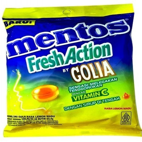 Jual S09730 MENTOS FRESH ACTION BY GOLIA LEMON MADU PERMEN BUNGKUS 100 ...