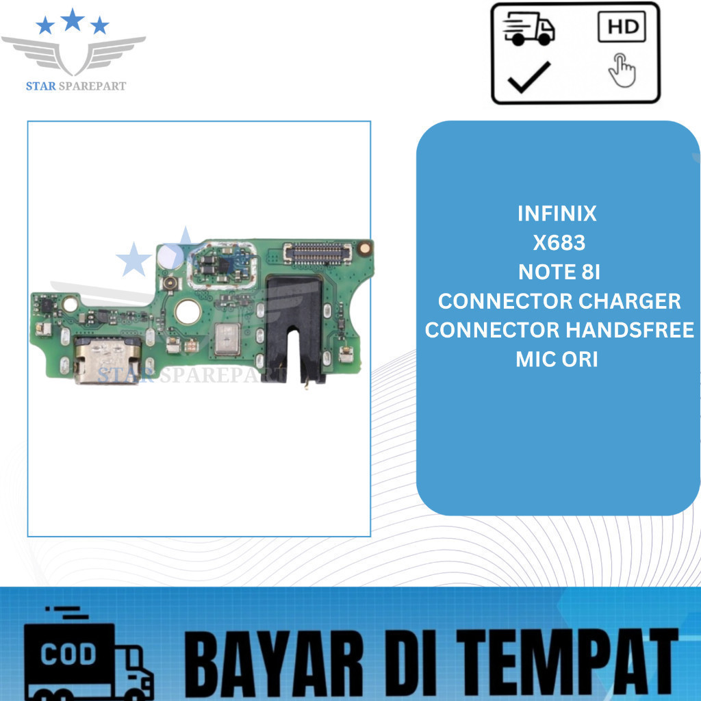 Jual FLEXIBEL INFINIX X683 + CONNECTOR CHARGER + CONNECTOR HANDSFREE + MIC ORI (NOTE 8I ...