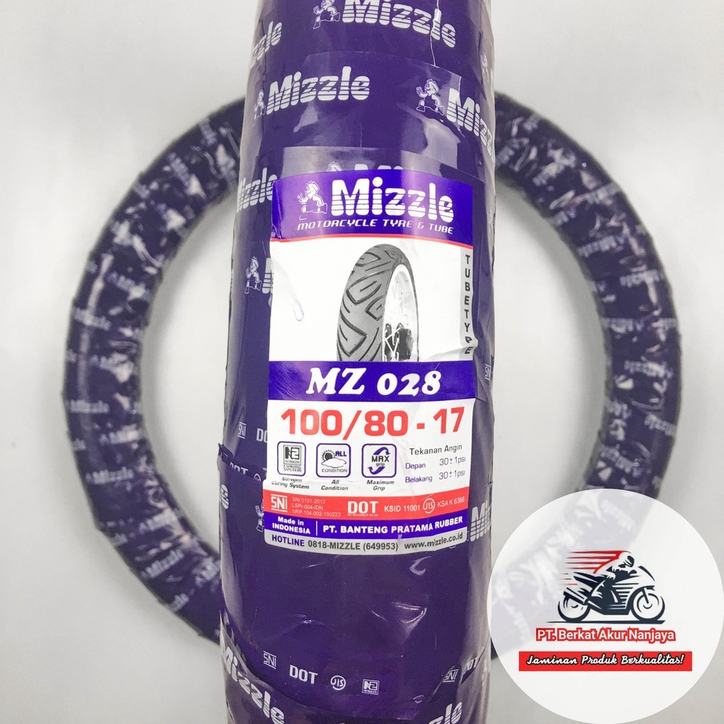 Jual Mizzle MZ028 100/80-17 Ban Motor Tubetype (non tubeless) | Shopee ...