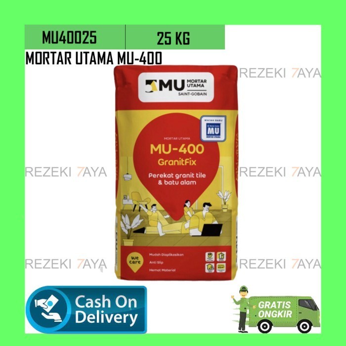 Jual MORTAR UTAMA MU-400 PEREKAT GRANITE KERAMIK DINDING BATU ALAM 25KG SEMEN INSTAN TILE FIXING ...