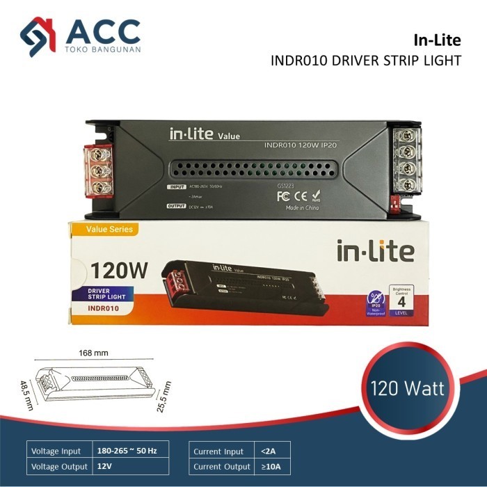 Jual Inlite Indr010 Flexi Strip Driver Travo Driver Led Strip 60W 120W ...
