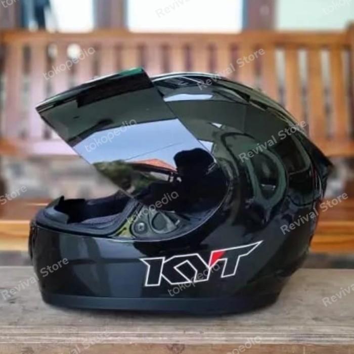 Jual Helm Kyt R10 Solid Black Metallic Full Face | Shopee Indonesia