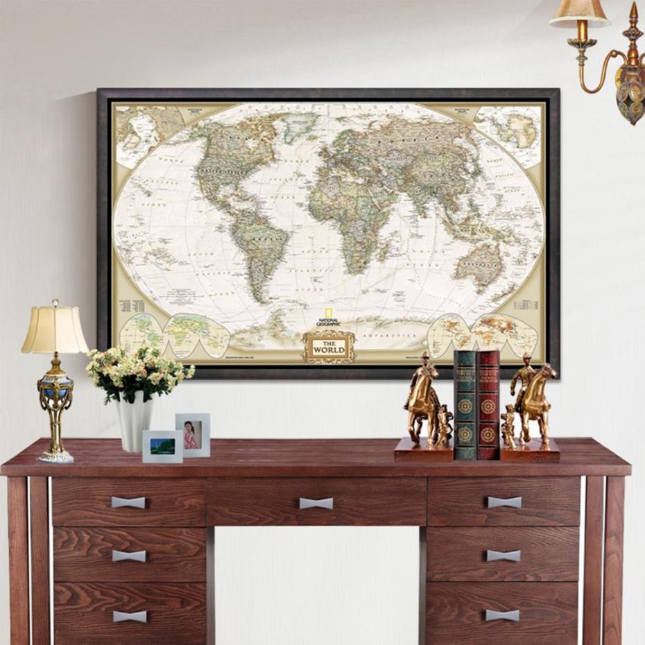 Jual Peta Dunia Besar Vintage World Map 103x69cm | Shopee Indonesia