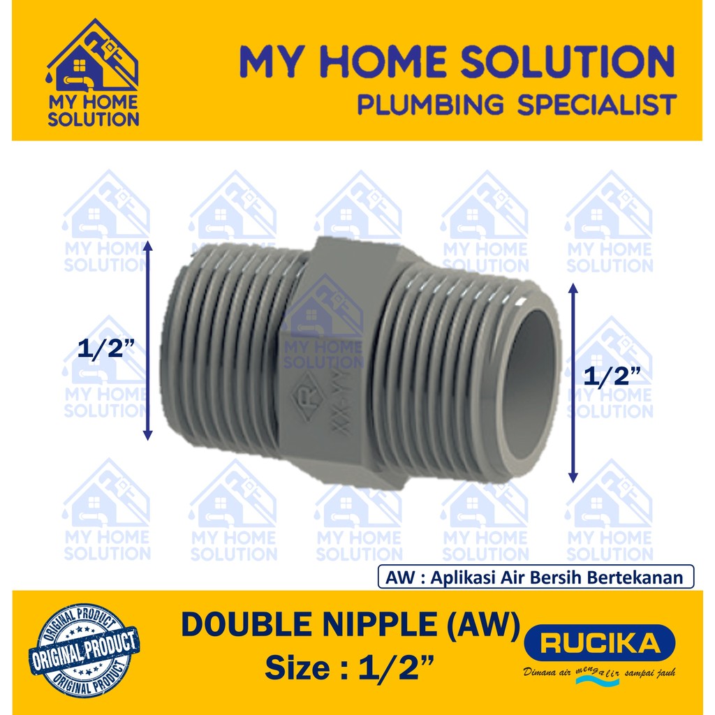 Jual DOUBLE NIPPLE | DOUBLE NEPEL 1/2" RUCIKA Tipe AW | Shopee Indonesia