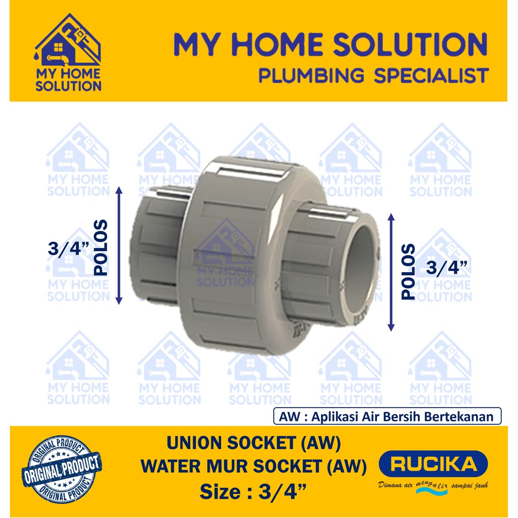 Jual UNION SOCKET | WATER MUR POLOS 3/4" RUCIKA Tipe AW | Shopee Indonesia