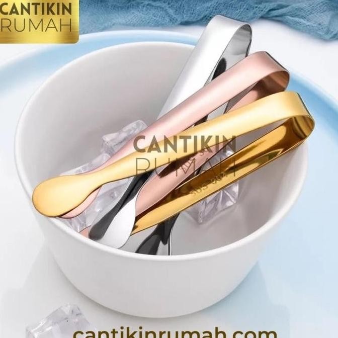 Jual Capitan Mini Stainless Steel 304 Ice Cube Sugar Food Tong Gold ...