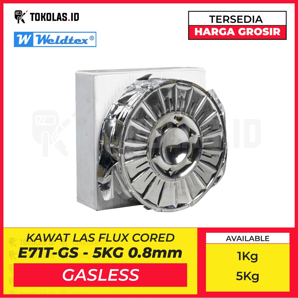 Jual Weldtex Kawat Las MIG Flux Core FCAW 0.8 MM E71T SF71 Gasless ...
