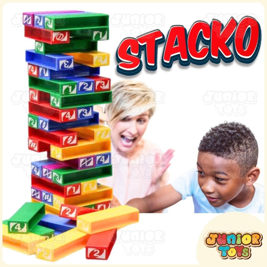 Jual Premium Mainan Anak Tower Stacko Menara Balok Susun Permainan Seru ...