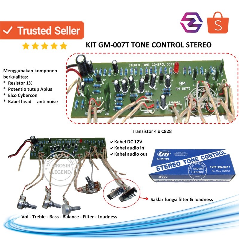Jual Kit tone control stereo GM 007T | Shopee Indonesia