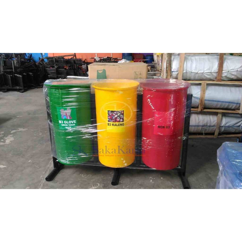 Jual TEMPAT SAMPAH FIBER BULAT 3 IN 1 80 LITER,TONG SAMPAH, BAK SAMPAH ...