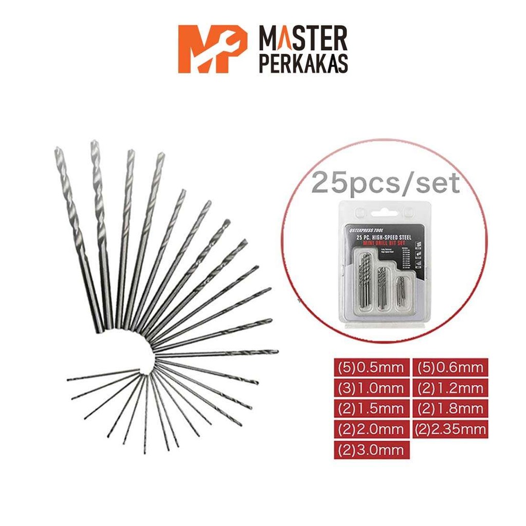 Jual Mata Bor Besi Putar HSS MP / Mini Drill Bit Set Lurus Kecepatan ...