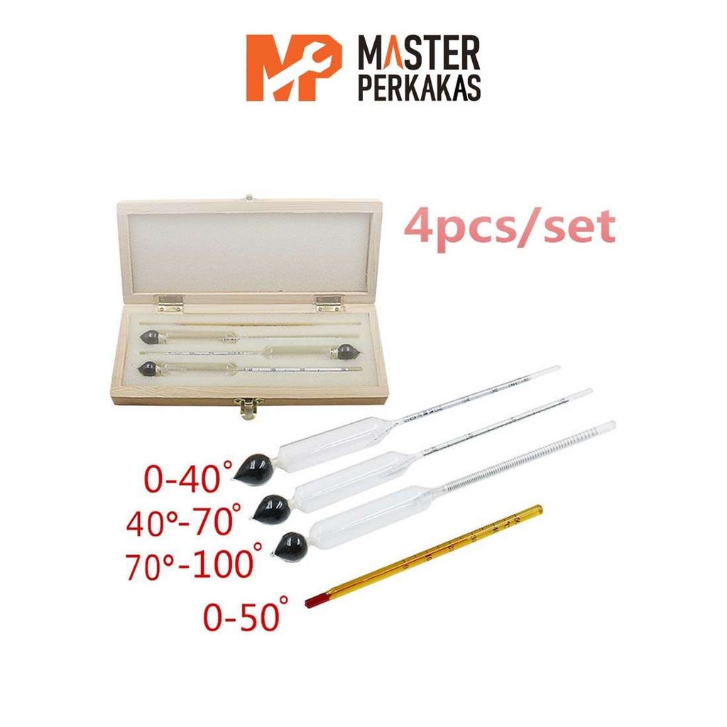 Jual Hydrometer Alkoholmeter 4 in 1 MP / Alcohol Meter Alat Uji Kadar ...
