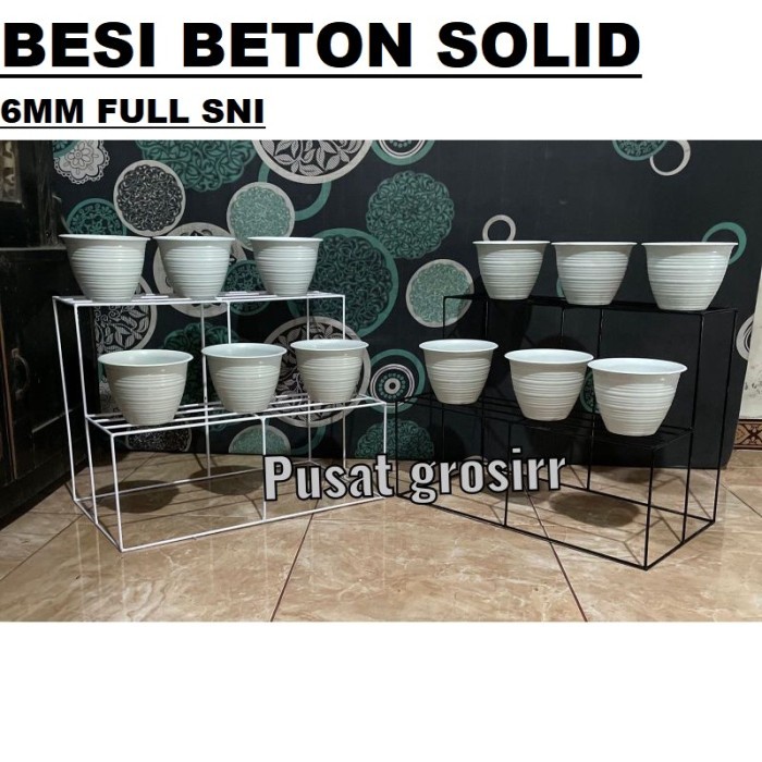 Jual Standing Pot Minimalis 2 Susun Degan Ram Pot 50X50X50 Cm | Shopee ...