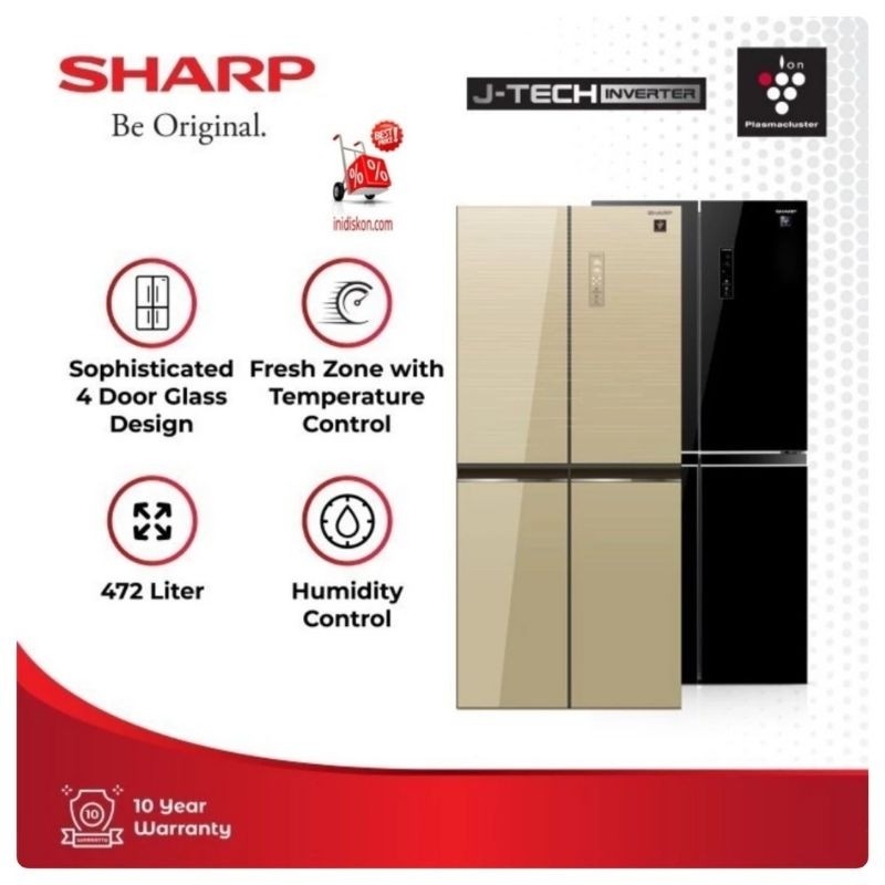 Jual Kulkas Sharp SJ-IF51PG-BK / CG Kulkas Sharp Side By Side 472L ...