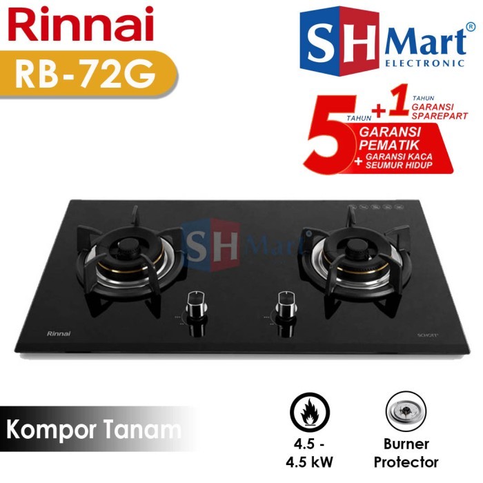 Jual SPECIAL Kompor Tanam Rinnai 2 Tungku RB-72G / RB-72S Safety 2 ...